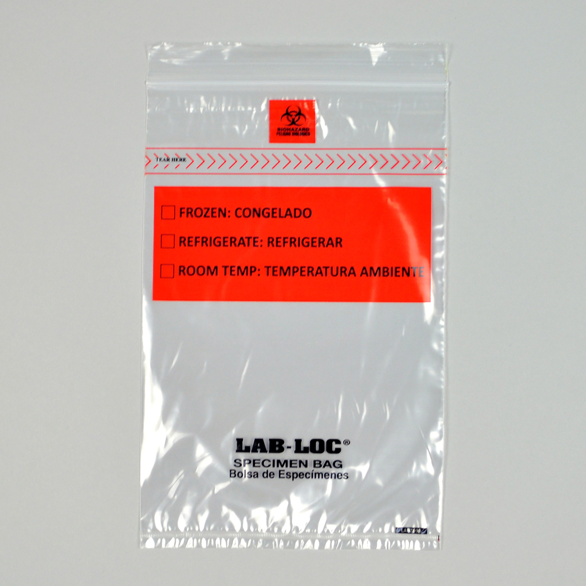 6" x 9" 1.75 mil Lab-Loc® Specimen Bags w/ Removable Biohazard Symbol ...